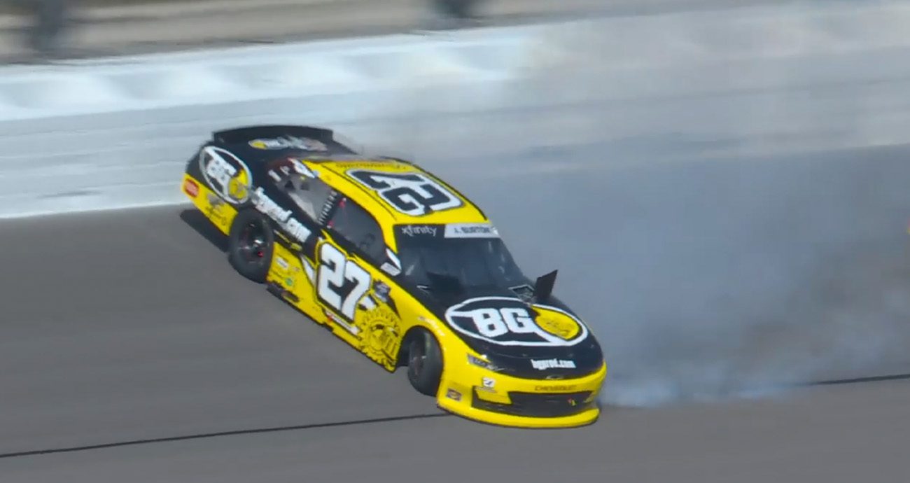 Burton goes spinning in Turn 3 as Stage 2 goes green | NASCAR