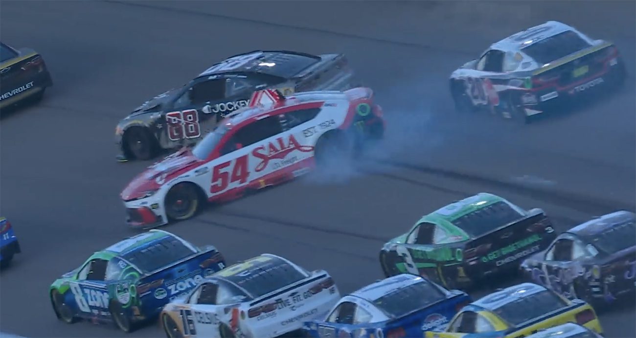 Restart wreck rewind: All angles of 'Big One' at Vegas | NASCAR