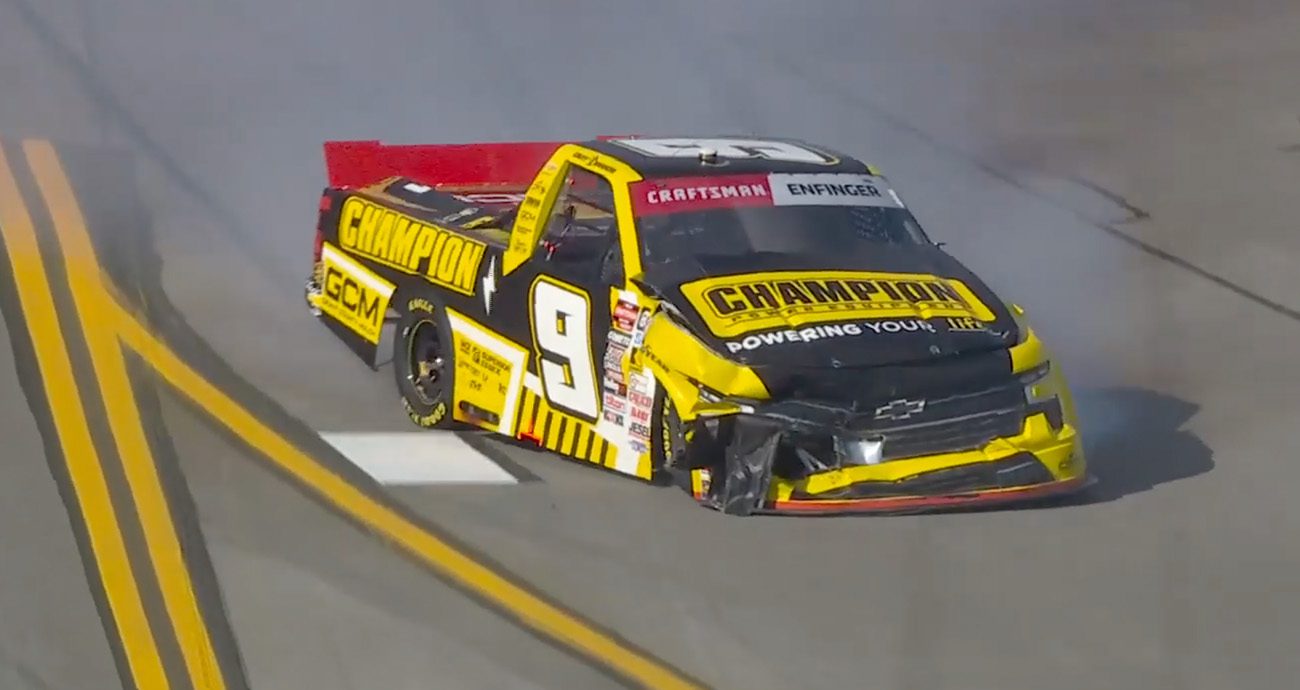 Grant Enfinger out early with major damage at Talladega | NASCAR