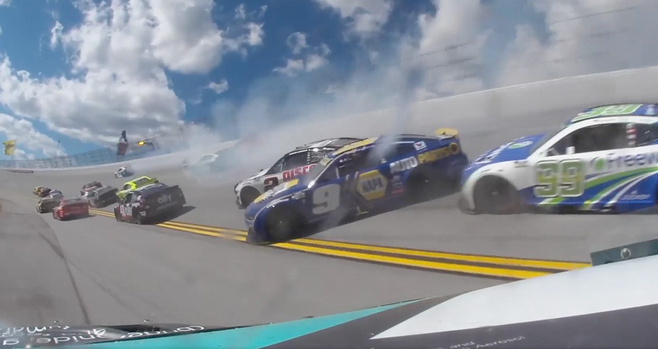 Through the windshield: Crash in Stage 1 at Talladega | NASCAR