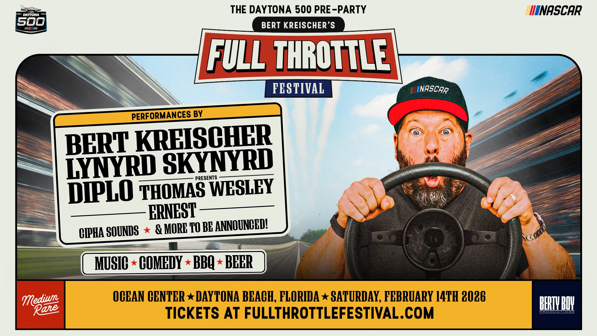Bert Kreischer's Daytona 500 ‘Full Throttle Festival’ | NASCAR