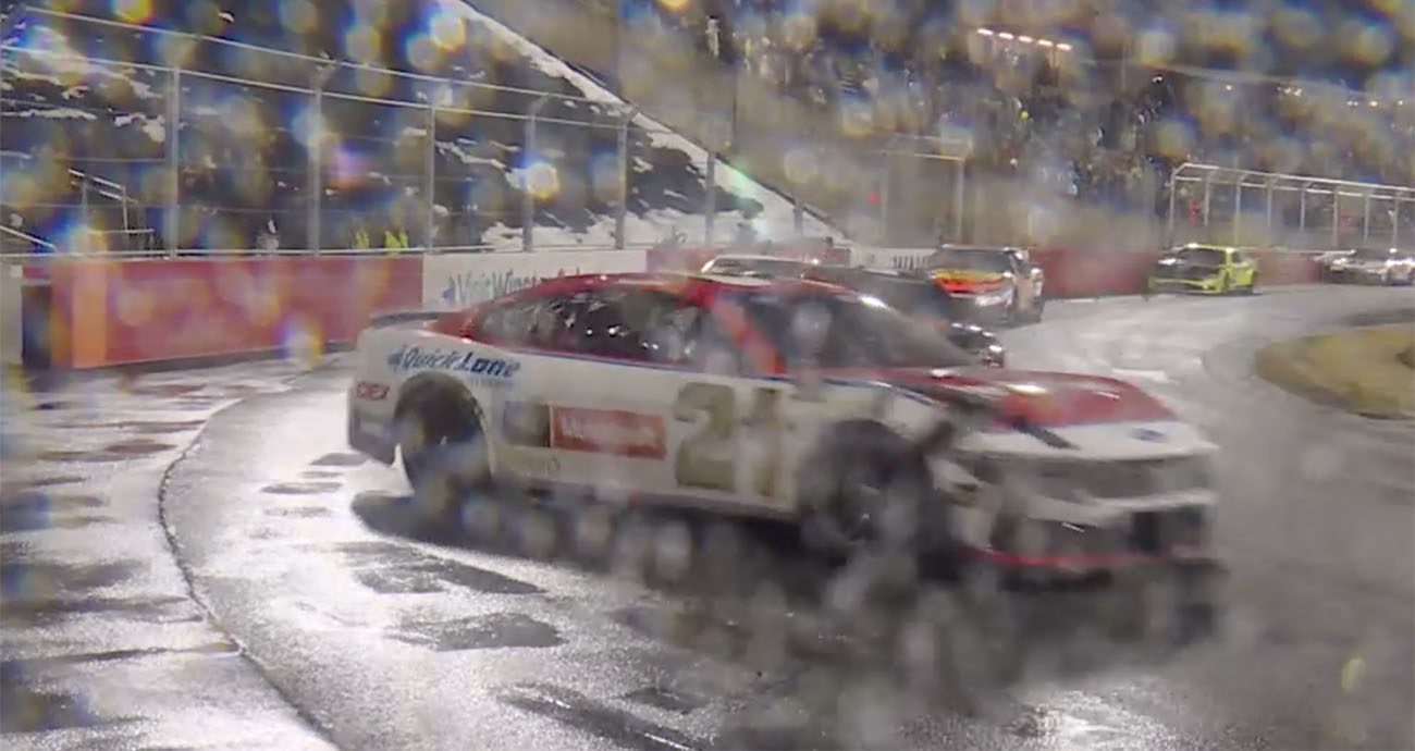 Spin in the slick: Josh Berry slides, hits outside barrier twice | NASCAR