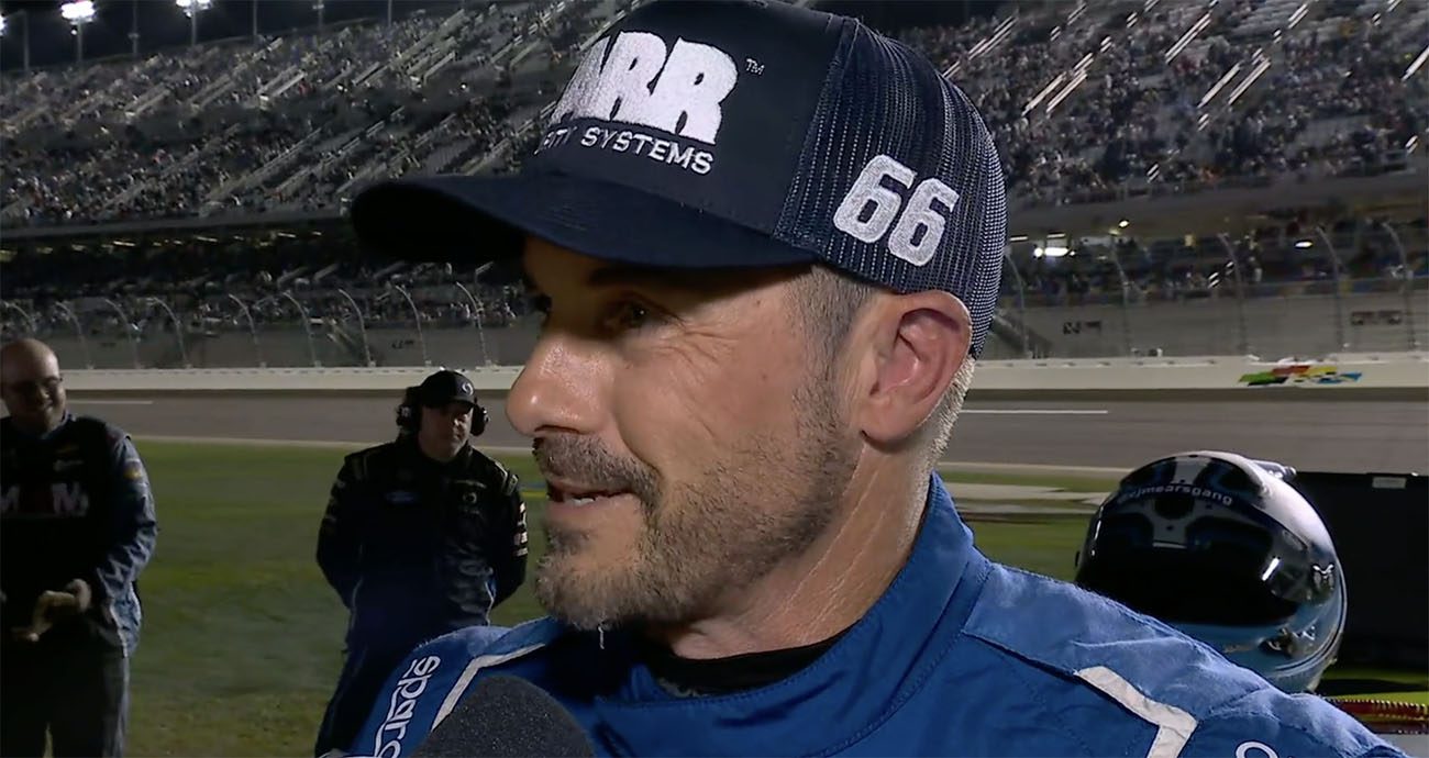 Casey Mears reacts to wild final moments in Duel 1 | NASCAR