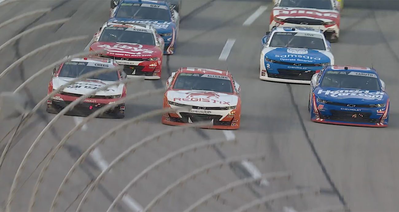 Caruth makes epic three-wide move to grab lead | NASCAR