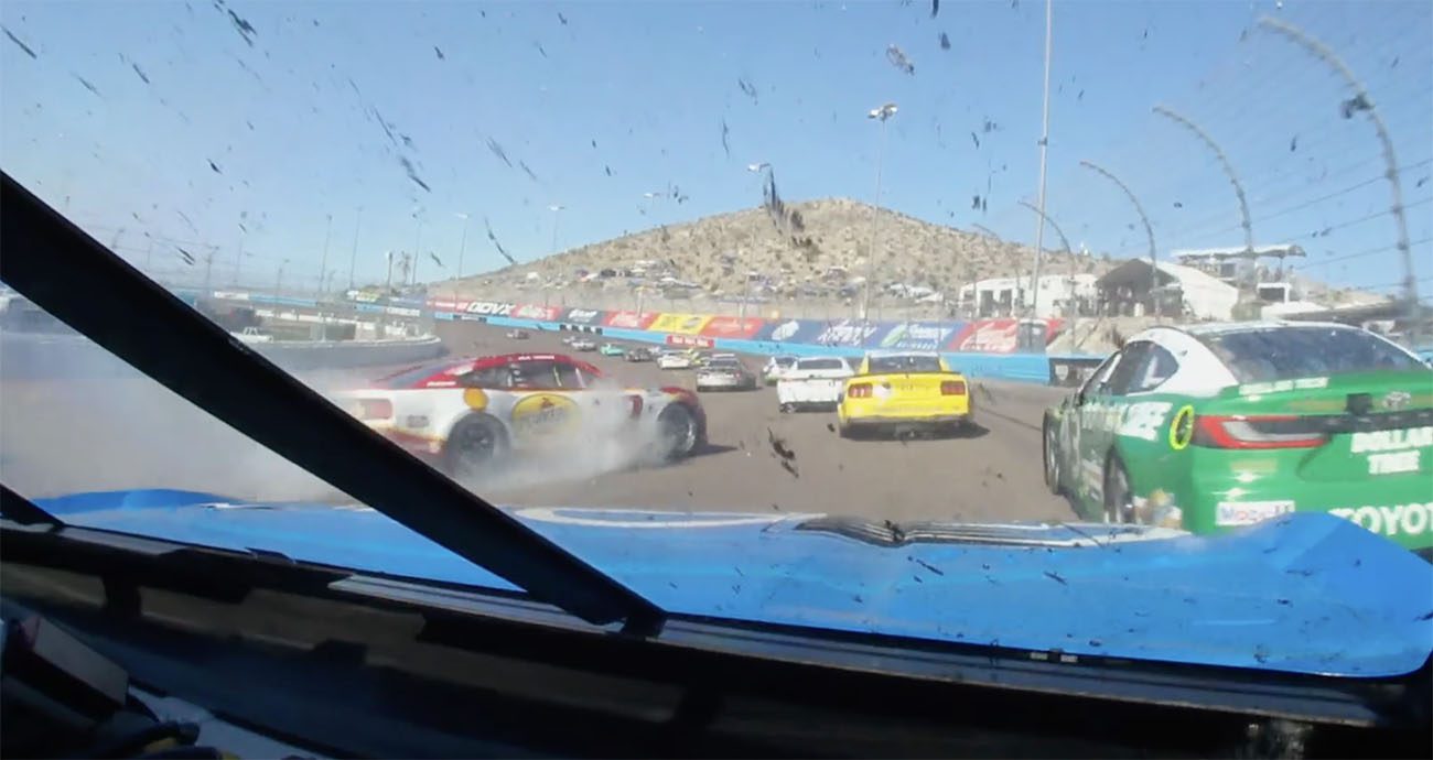 Alternate angles of Joey Logano's late Phoenix wreck | NASCAR