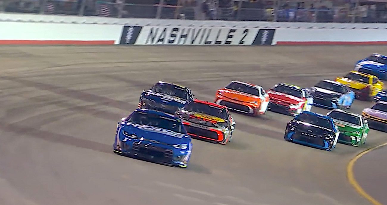 Briscoe goes three-wide to steal second place | NASCAR