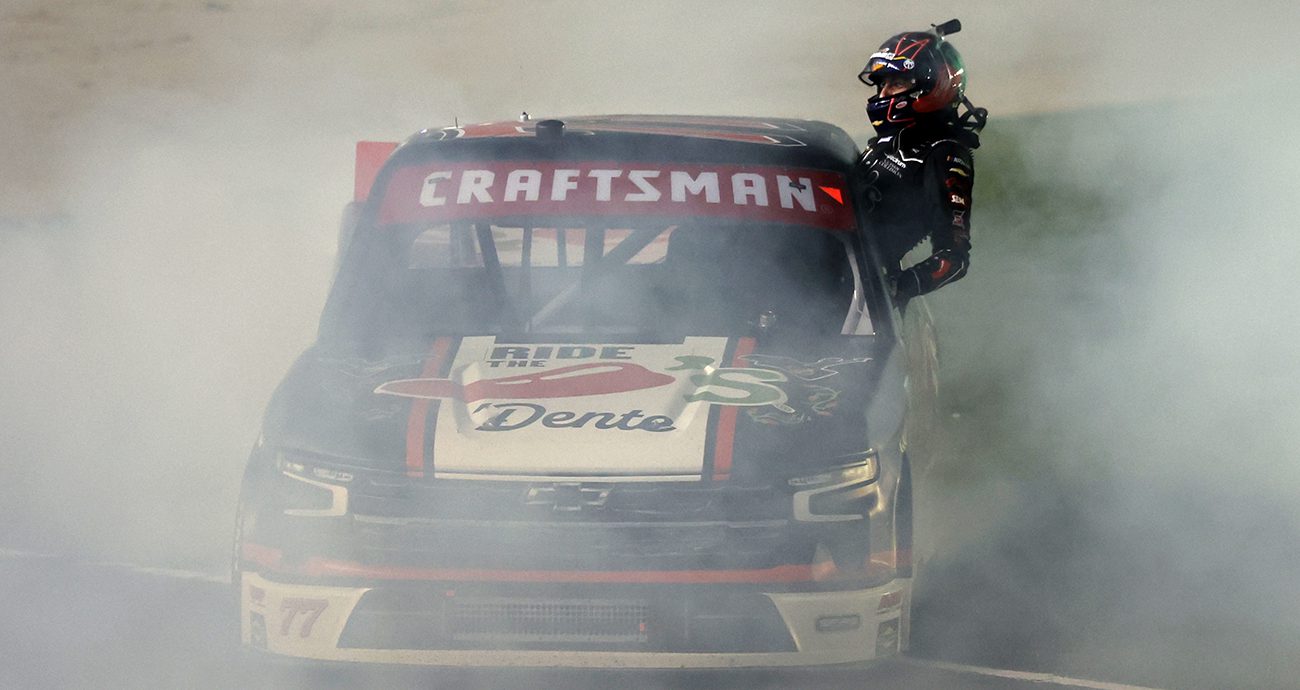Hocevar explains his iconic burnout tradition | NASCAR