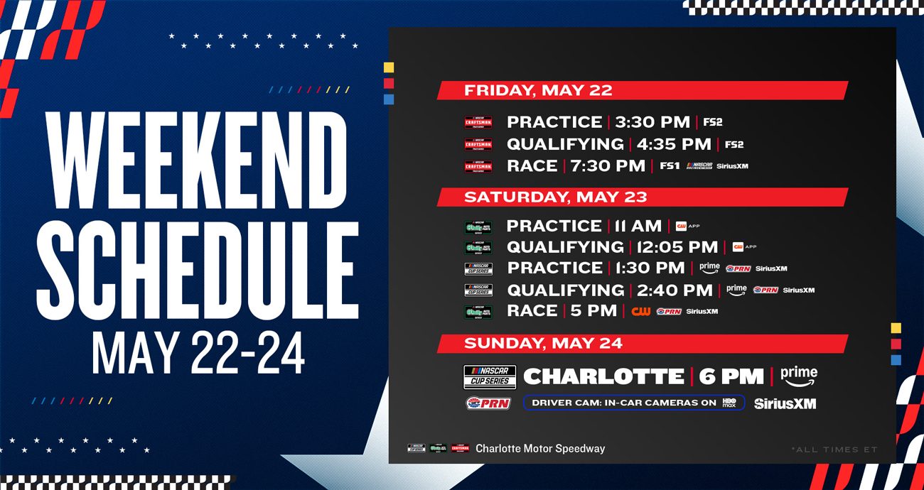 Schedule for 2026 Charlotte spring race weekend | NASCAR