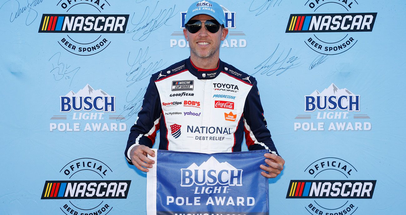 Denny Hamlin snags Busch Light pole at Michigan | NASCAR